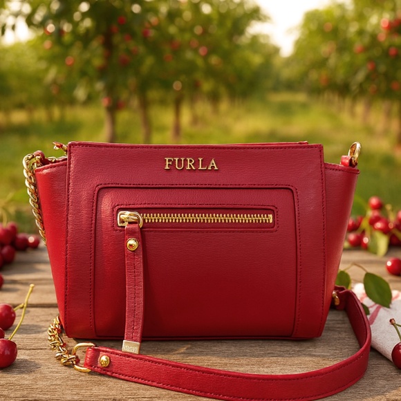 Furla | Bags | New Furla Red Leather Mini Crossbody Bag Ginevra ...